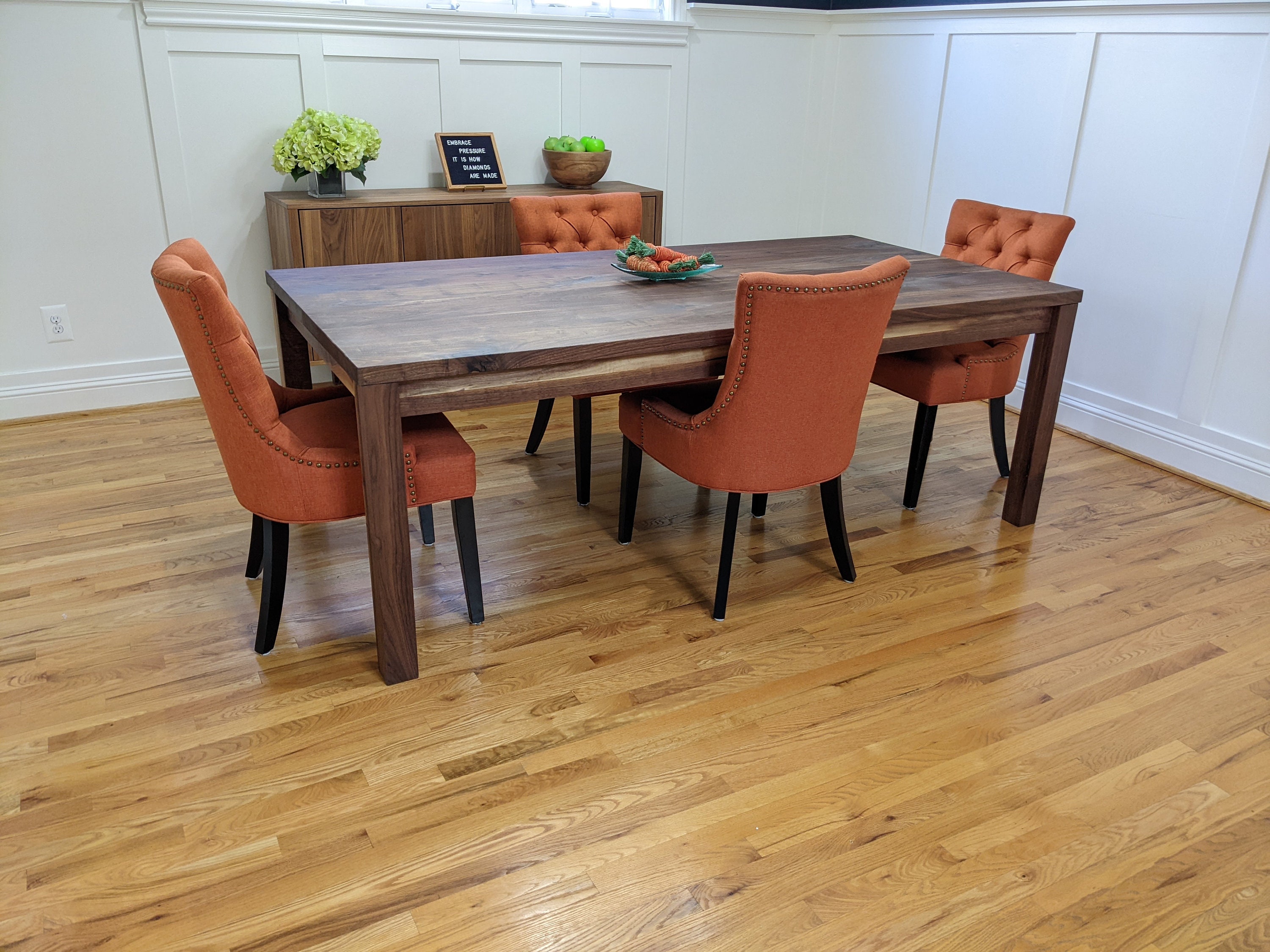 Walnut Parsons Style Dining Table - Etsy