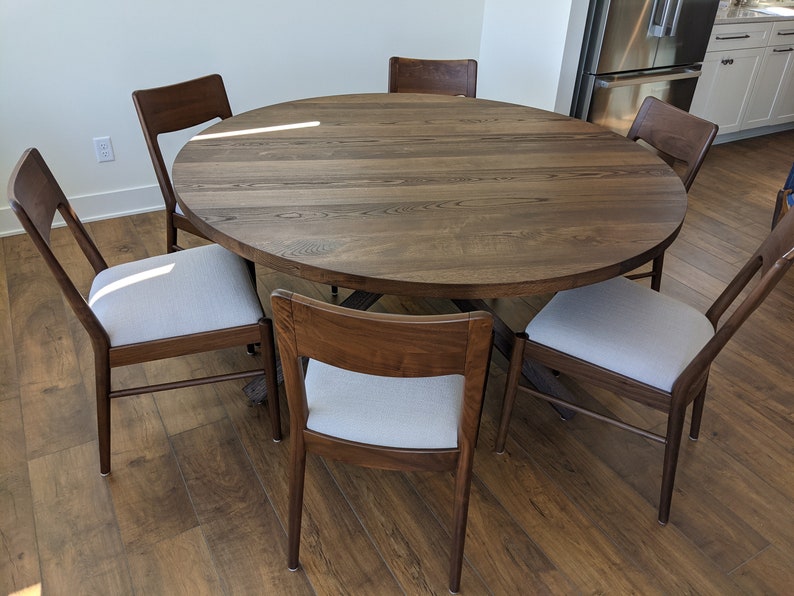 Modern Round Walnut Dining Table the Intersection - Etsy