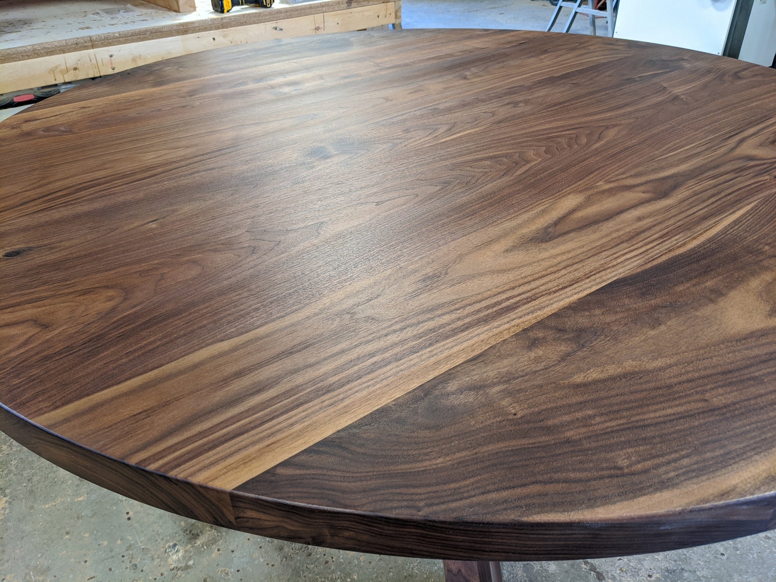 Modern Round Walnut Dining Table the Intersection - Etsy