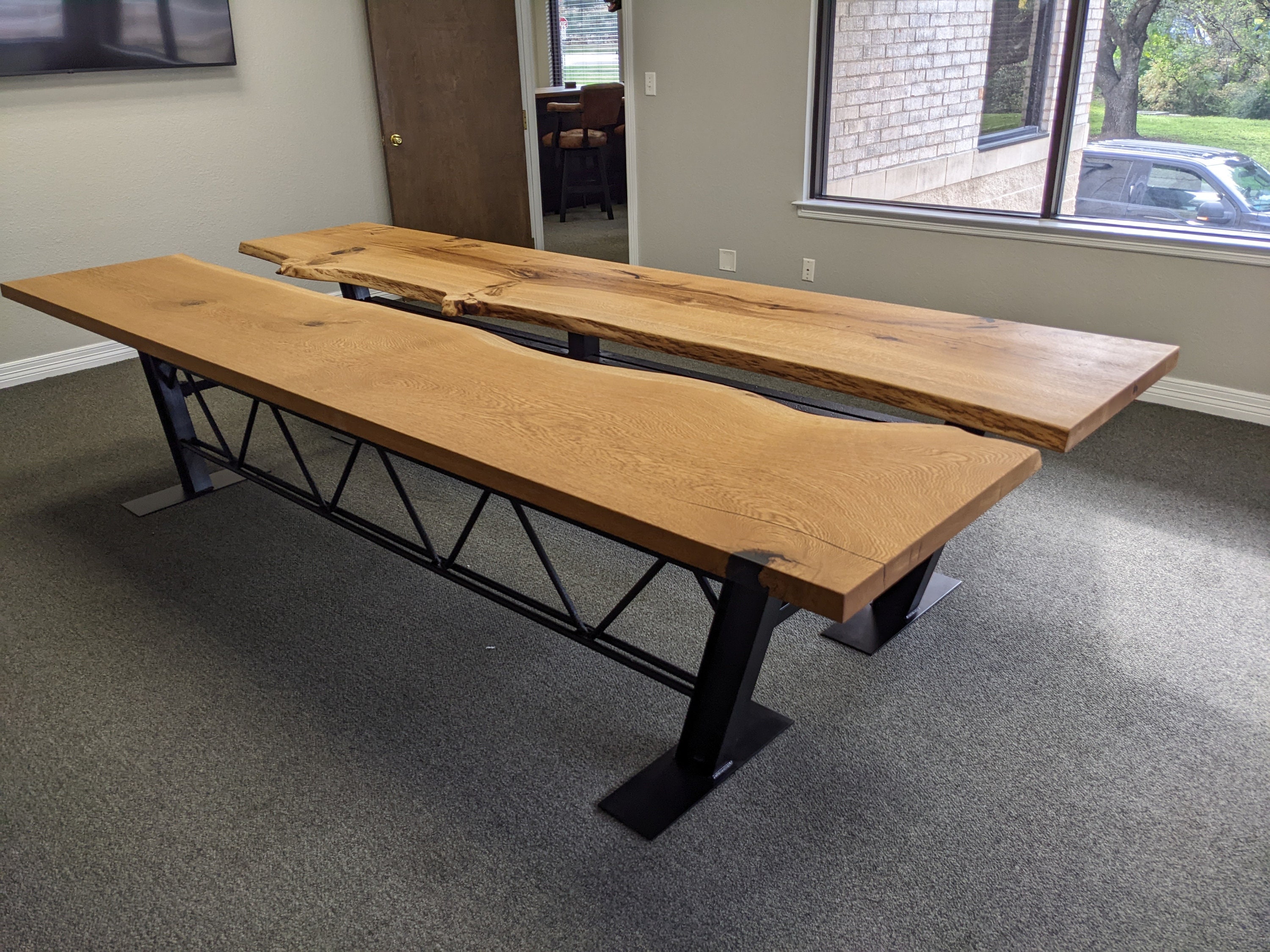 Industrial Live Edge Conference Table - Etsy