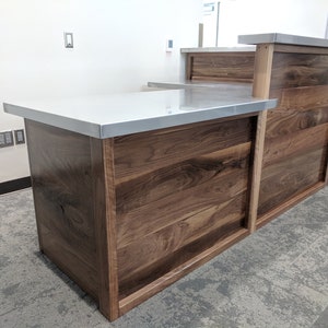 Walnut and Stainless Steel Reception Desk - Etsy