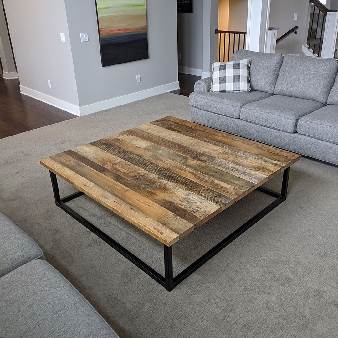 Rustic Reclaimed Wood Modern Coffee Table - Etsy