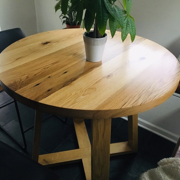 Reclaimed Wood Round Dining Table - Etsy