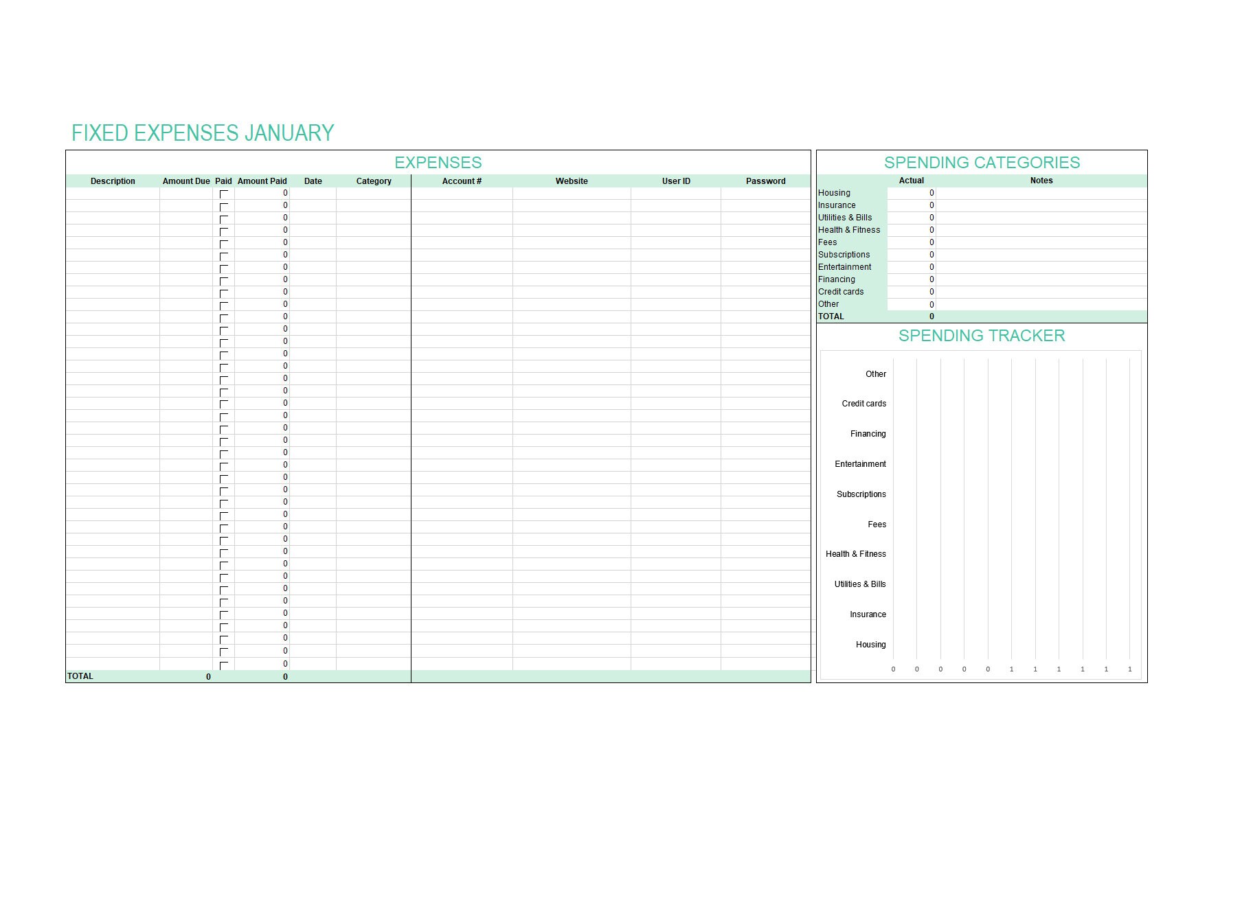 Bill Tracker for Every Month, Including a Payment Checklist | Monthly ...