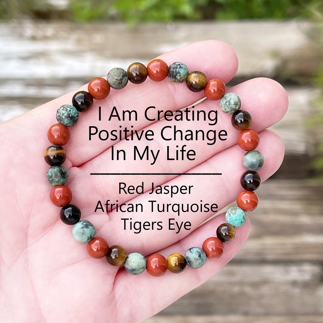 Creating Positive Change, Affirmation Bracelet, Tigers Eye Bracelet ...