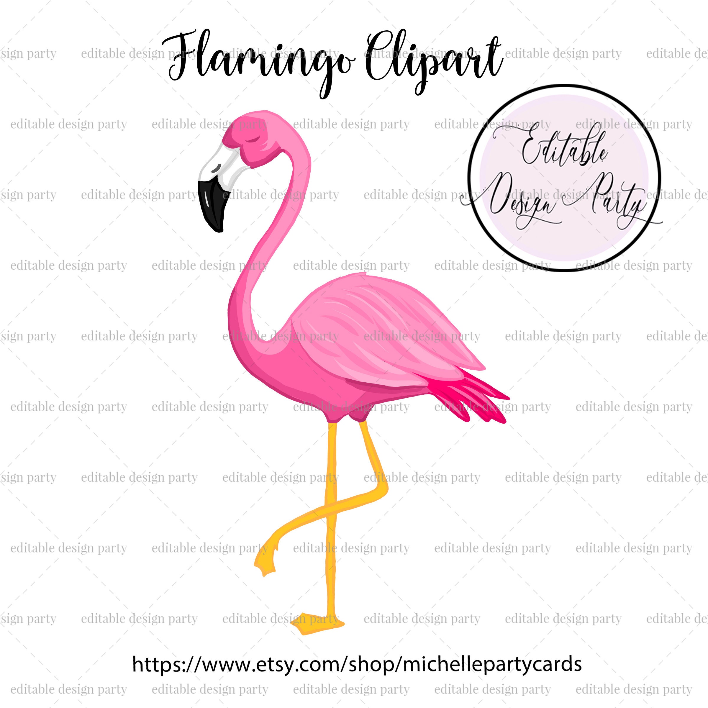 Flamingo Clipart, Tropical Clipart, Flamingo PNG, Summer Clipart ...