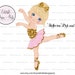 INSTANT DOWNLOAD Ballerina Pink and Gold Clipart Ballerina PNG | Etsy