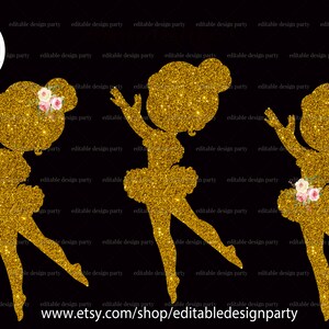 INSTANT DOWNLOAD Ballerina Gold Clipart Ballerina Silhouette Clipart ...