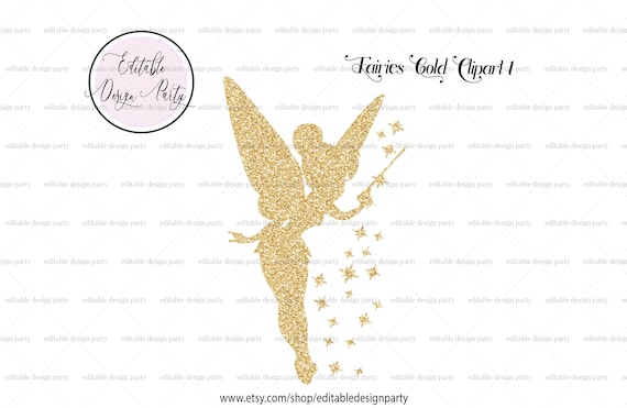 INSTANT DOWNLOAD Fairies Gold Clipart Fairies Glitter Image - Etsy