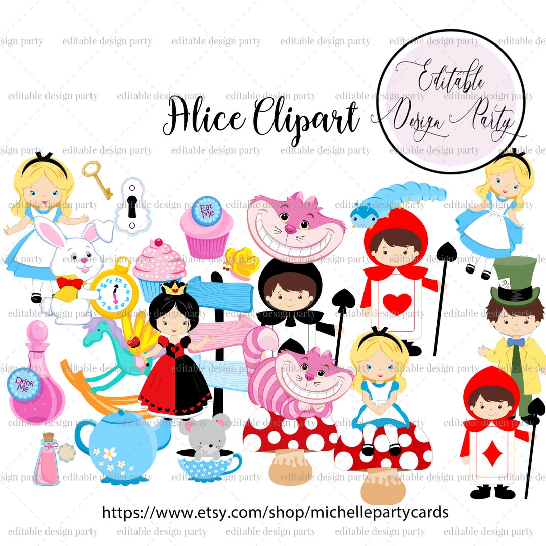 INSTANT DOWNLOAD, Alice in the Wonderland Clipart, Alice Vector, Alice ...