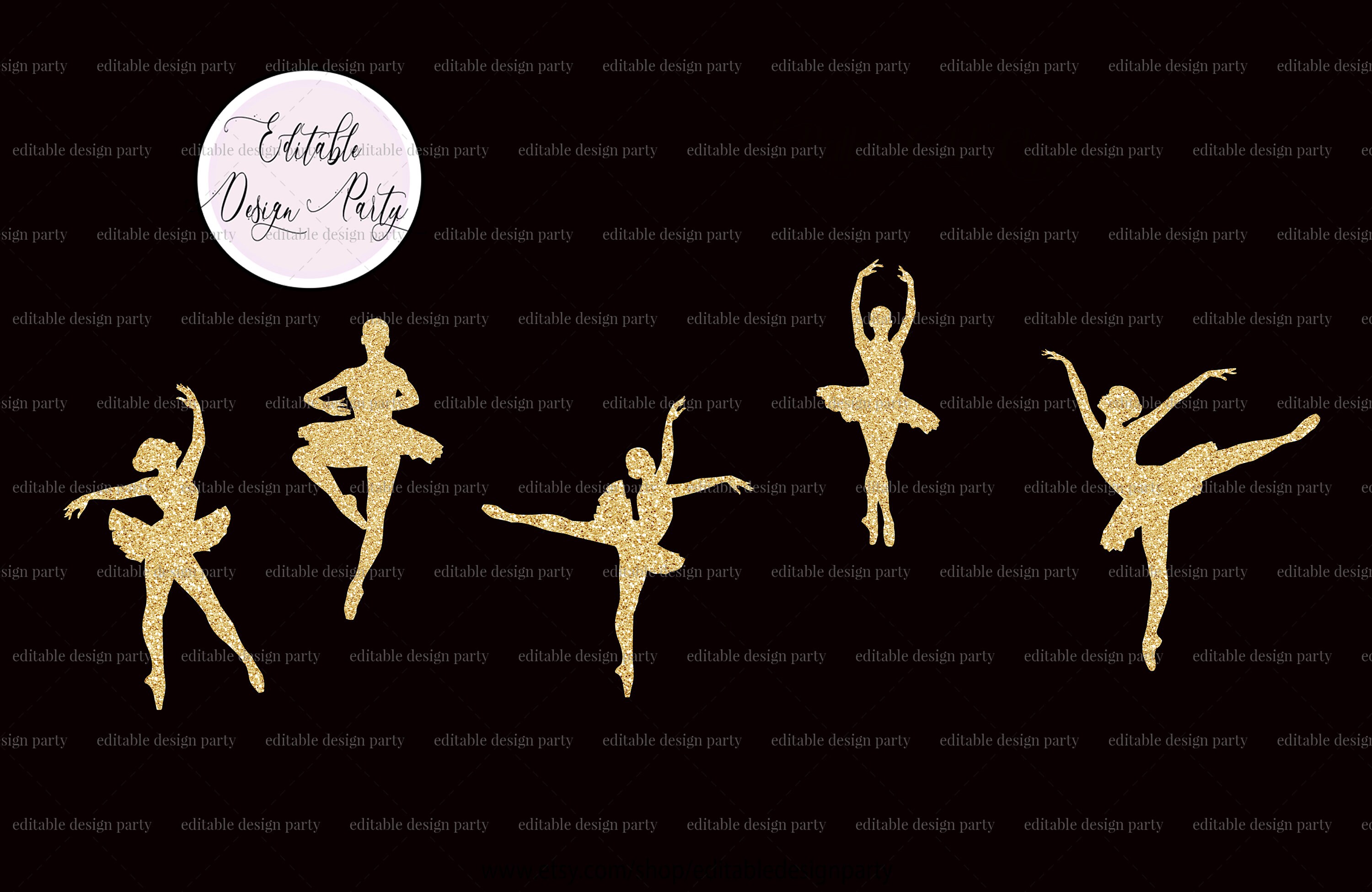 INSTANT DOWNLOAD Ballet Gold Clipart, Ballerina Image, Ballerina ...