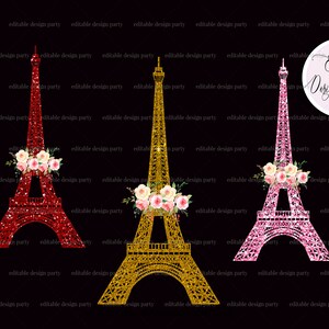 INSTANT DOWNLOAD Eiffel Tower Clipart Glitter Eiffel Tower Clipart ...