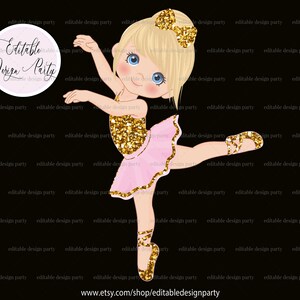 INSTANT DOWNLOAD Ballerina Pink and Gold Clipart Ballerina PNG ...