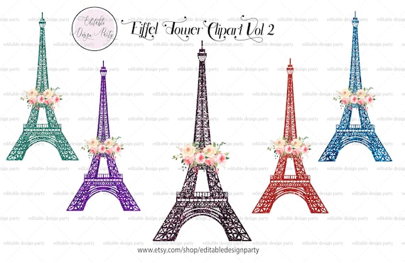 INSTANT DOWNLOAD Eiffel TOWER Clipart for Commercial Use Clip | Etsy