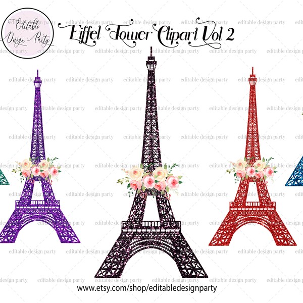 Eiffel tower clipart - Etsy España