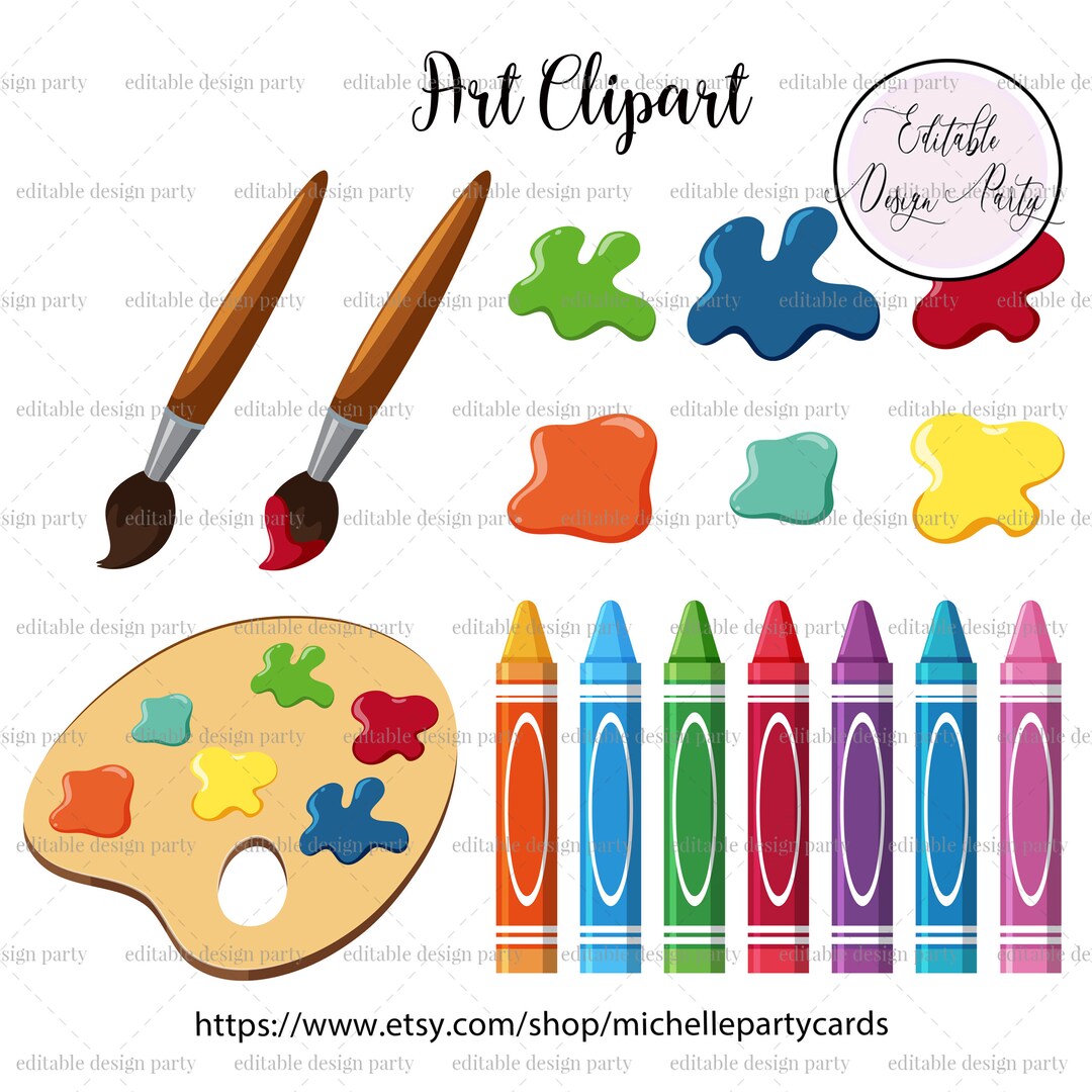 INSTANT DOWNLOAD Art Clipart, Painter Clipart, Artist Clipart, School ...