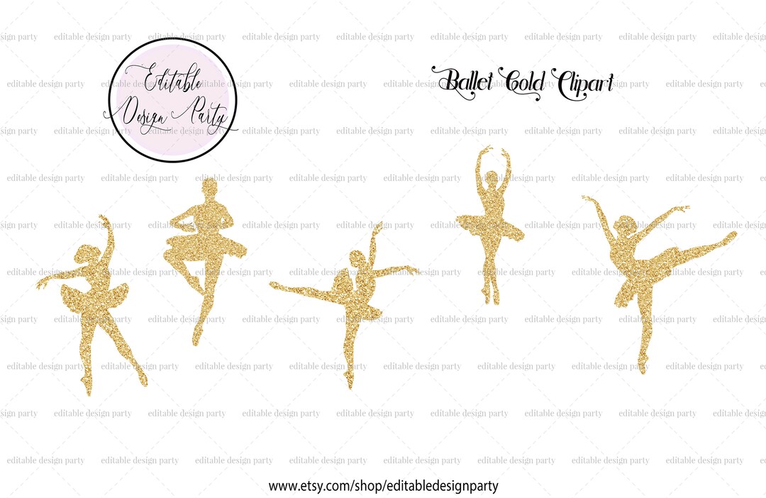INSTANT DOWNLOAD Ballet Gold Clipart, Ballerina Image, Ballerina ...