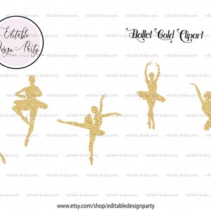 INSTANT DOWNLOAD Ballet Gold Clipart, Ballerina Image, Ballerina ...