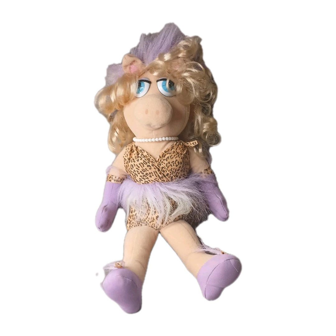 Vintage 1997 Miss Piggy Plush Doll, Leopard Dress (14") Muppets Jim ...