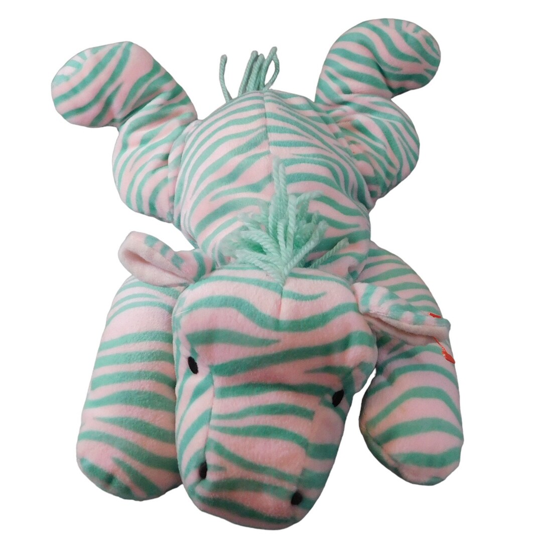 TY Pillow Pal Zulu Pink Green Plush Stuffed Animal Vintage 1996 ...