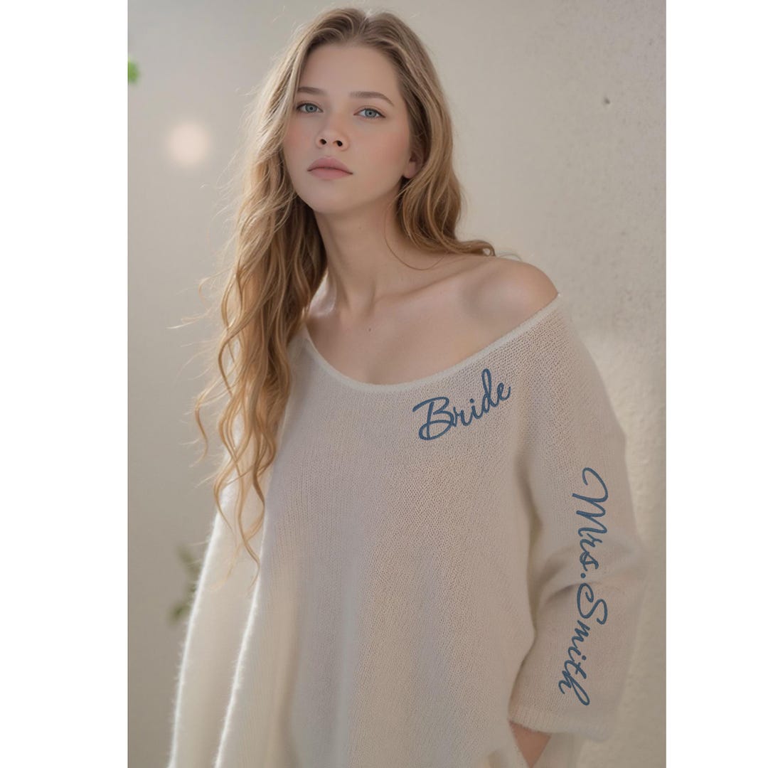Personalized Bridal Sweater,custom Bride Embroidered Sweater,off ...