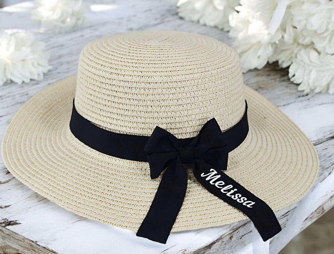 Custom Beach Hat for Resort Hat for Summer. Embroidered Straw ...