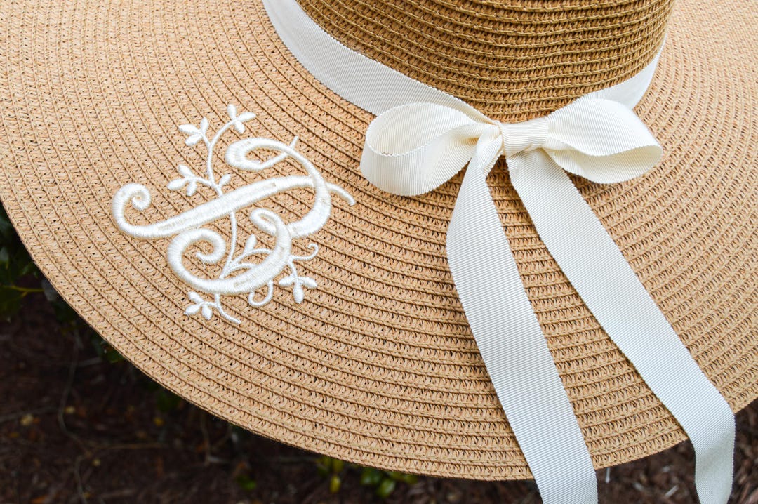 Bride Personalized Sun Hat 3D Embroidery Floppy Sun Hat, Custom ...