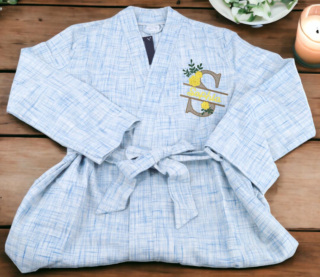 Personalized Women's Cotton Robe, Custom Holiday Gift for Her ...