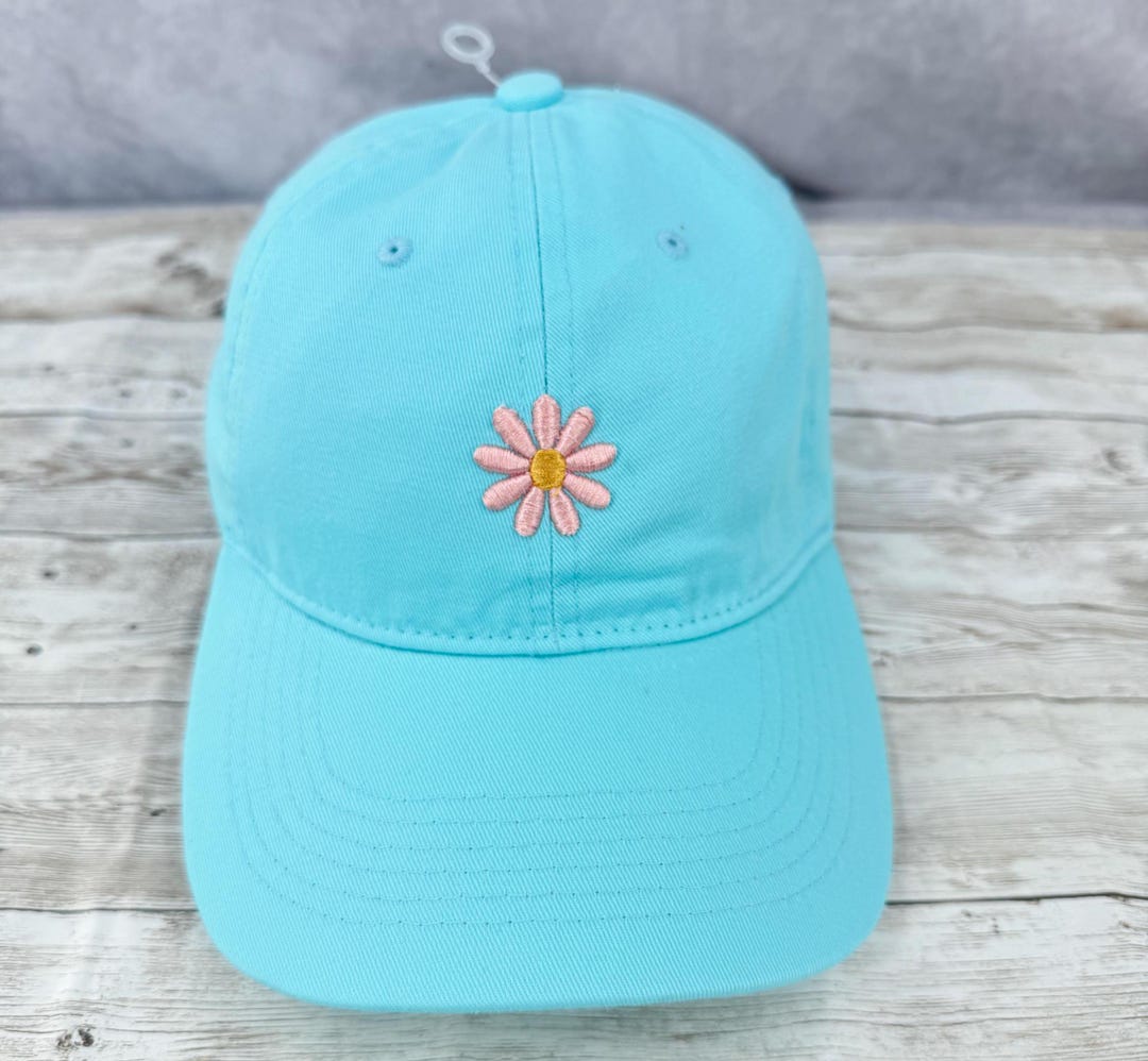 Custom Embroidered 3D Puff Embroidered Daisy Baseball Cap Custom Floral ...