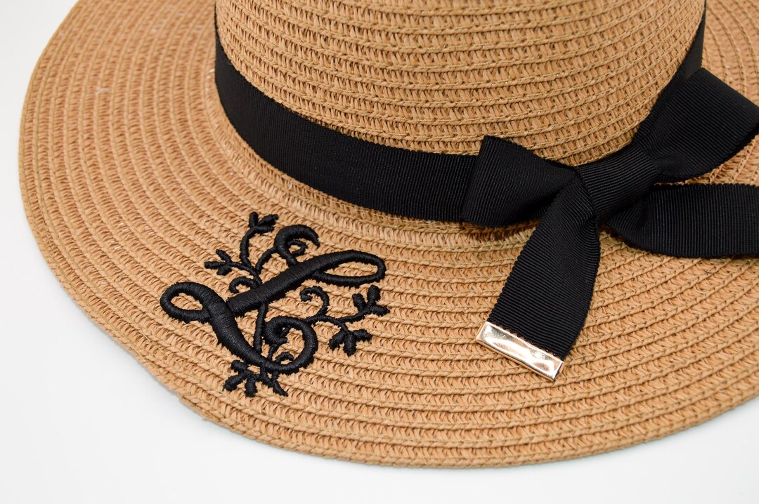 3D Puff Embroidery Beachcomber Hat With Initials.custom Ribbon Beach ...