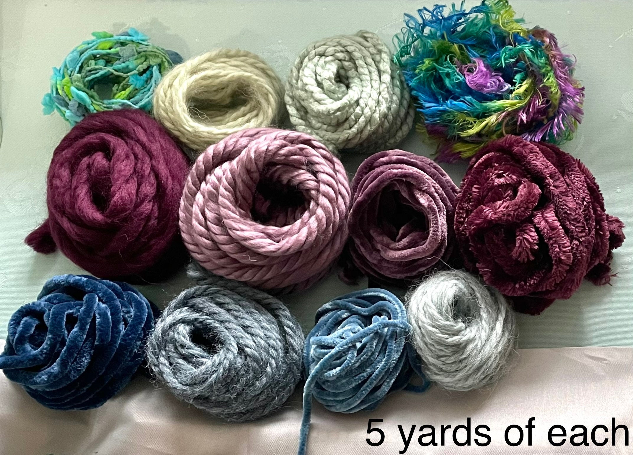 Fiber Yarn Destash, Curated Fiber Pack, Fiber Bundle, Weaving Yarn ...