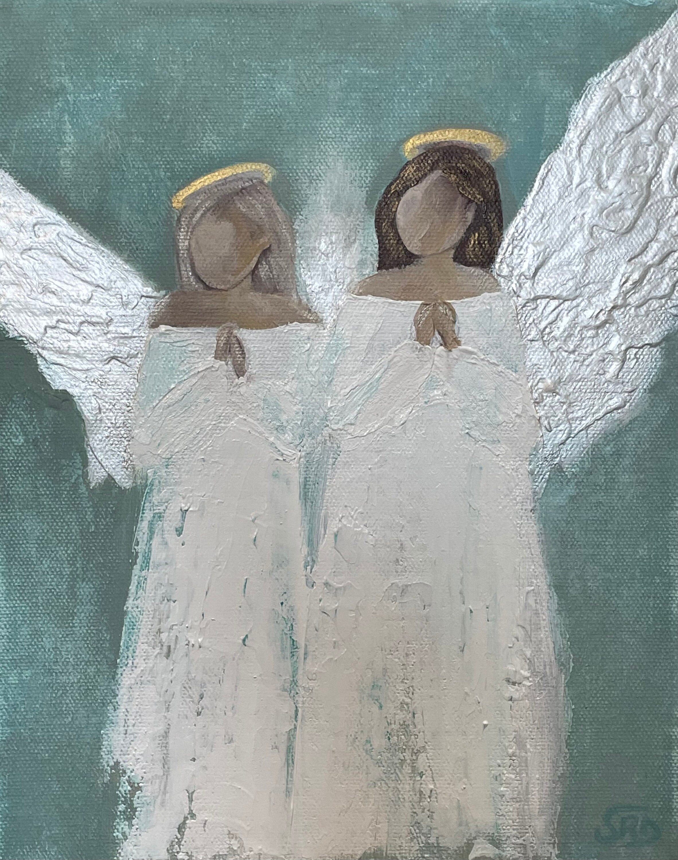 Abounding Love, Angels, Original Painting, One of a Kind, Mixed Media ...
