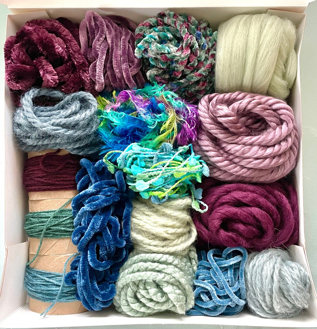 Fiber Yarn Destash, Curated Fiber Pack, Fiber Bundle, Weaving Yarn ...