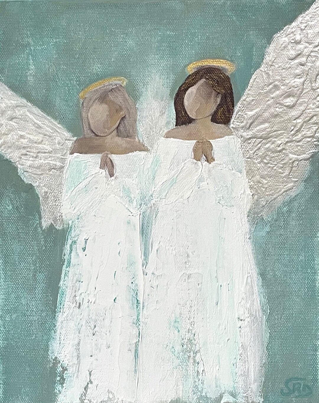 Abounding Love, Angels, Original Painting, One of a Kind, Mixed Media ...