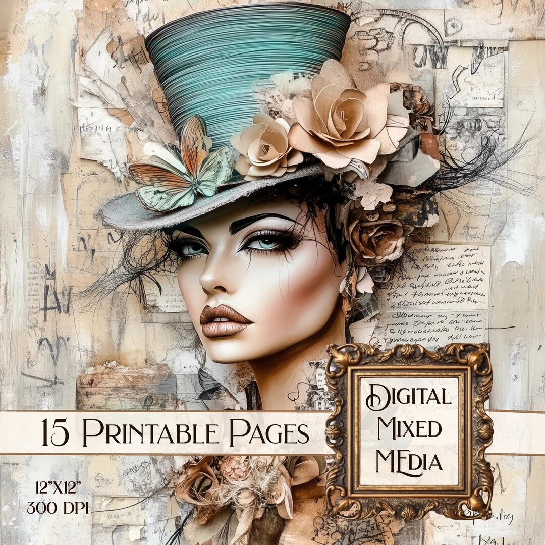 Mixed Media Vintage Steampunk Decoupage Scrapbook Paper 12x12 - Etsy