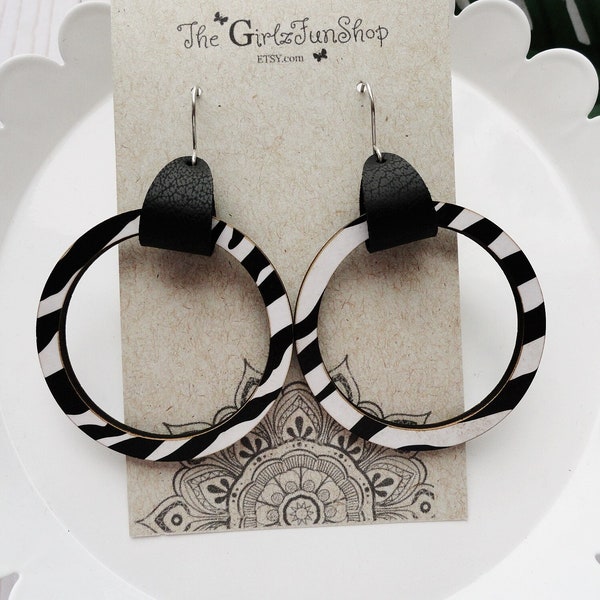 Zebra Earrings - Etsy