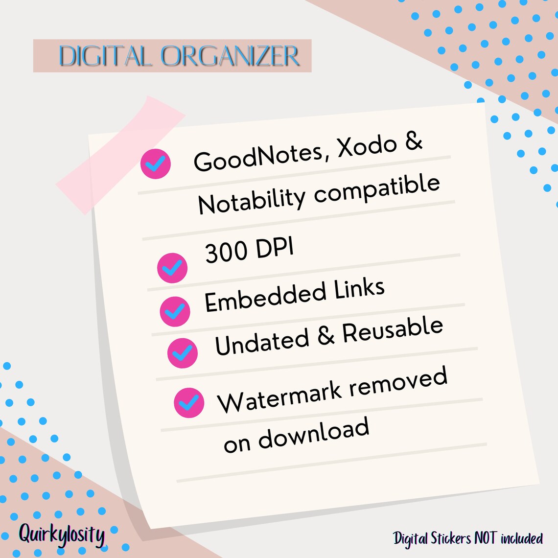 Digital Planner Sticker Organizer, Goodnotes, Notability, Sticker ...