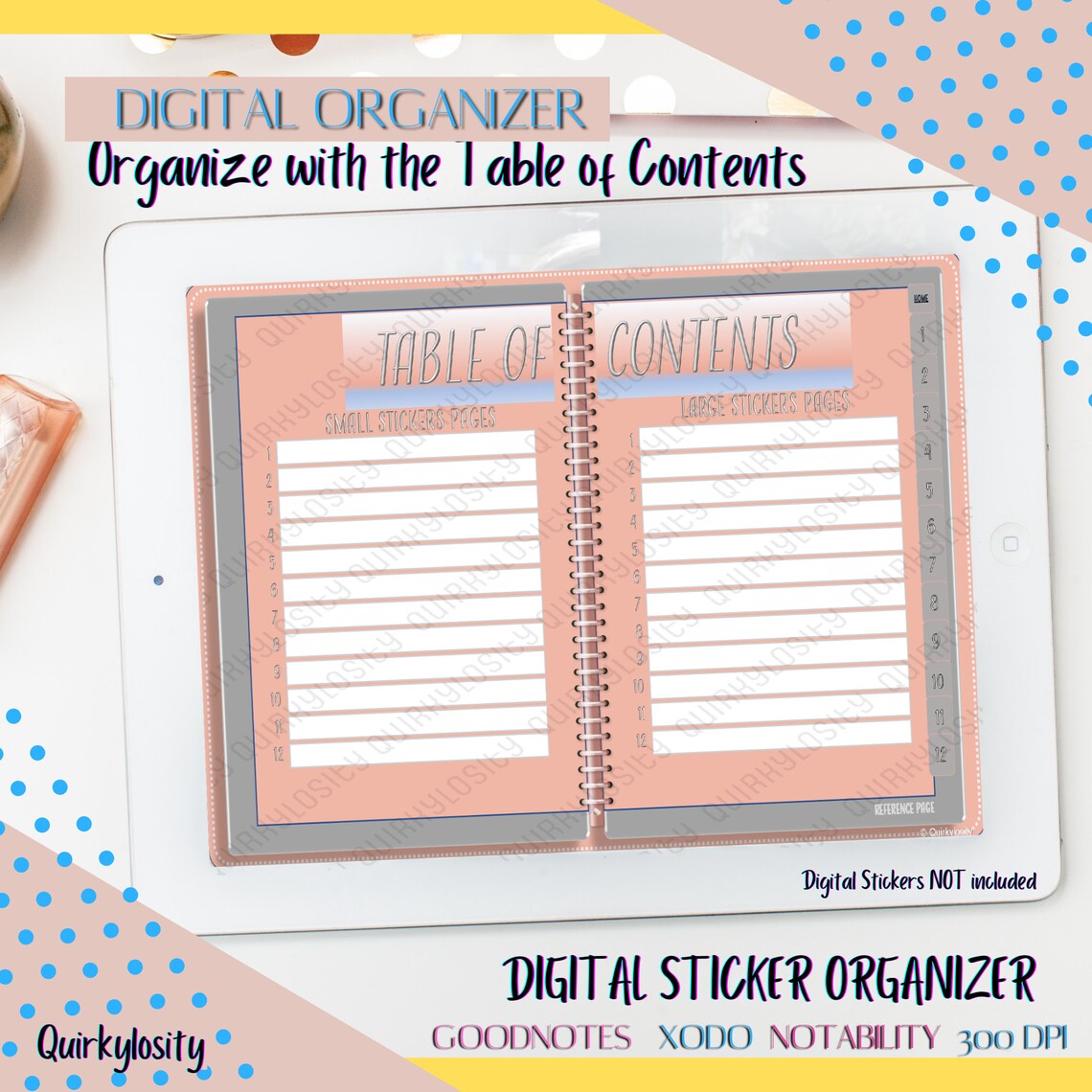 Digital Planner Sticker Organizer, Goodnotes, Notability, Sticker ...