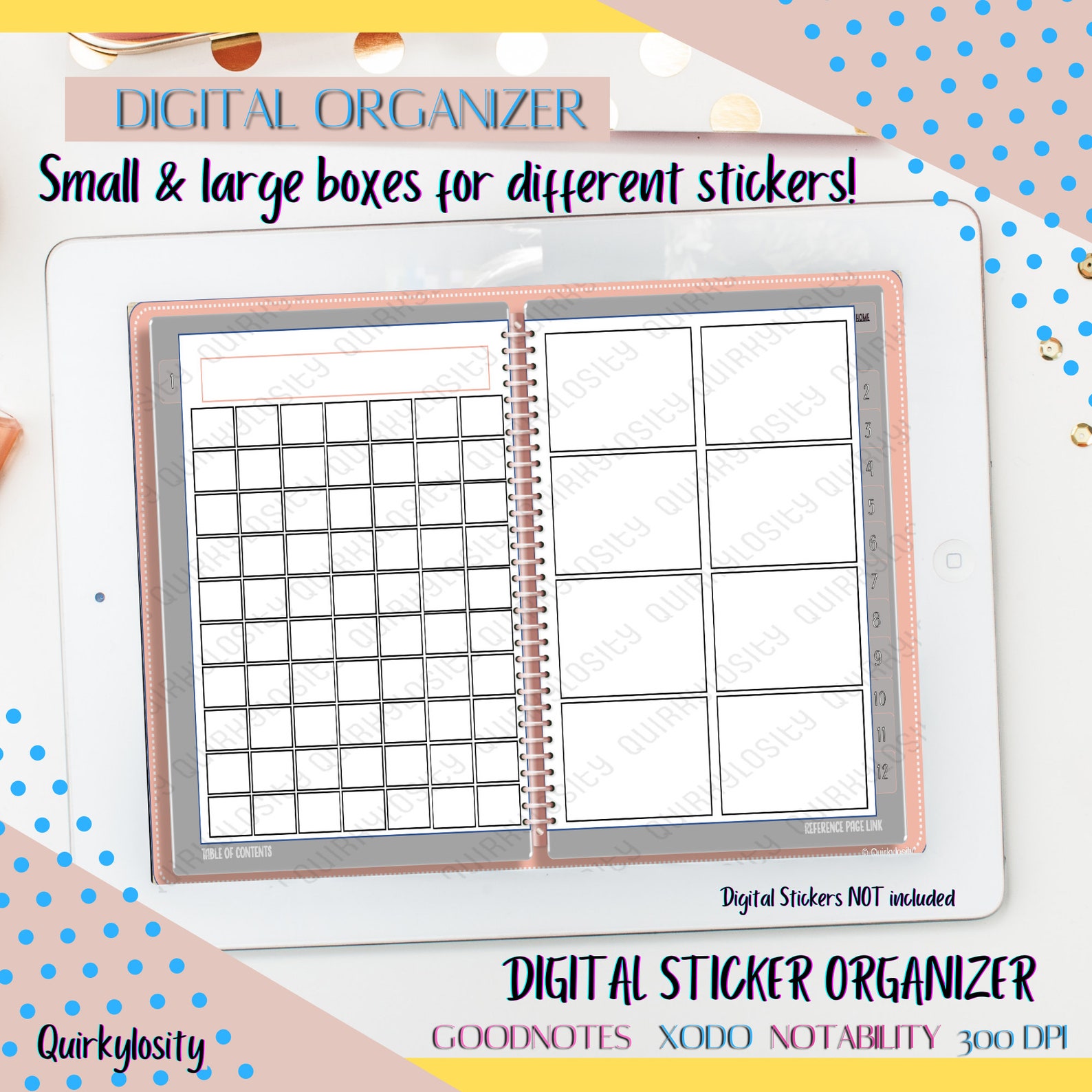 Digital Planner Sticker Organizer, Goodnotes, Notability, Sticker ...