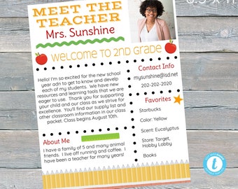 Editable Meet the Teacher Template Welcome Back to School | Etsy UK
