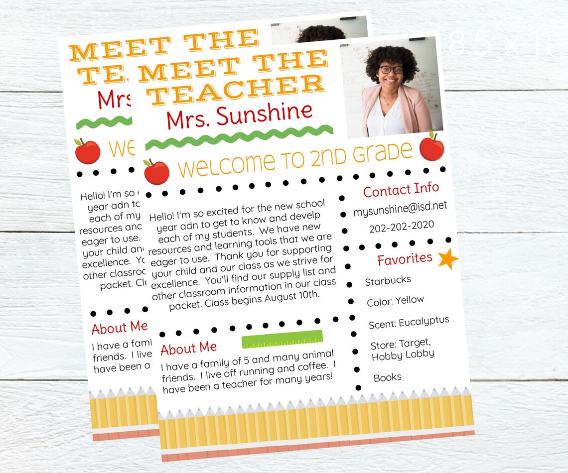 EDITABLE Meet the Teacher Template Welcome Back to School - Etsy Canada