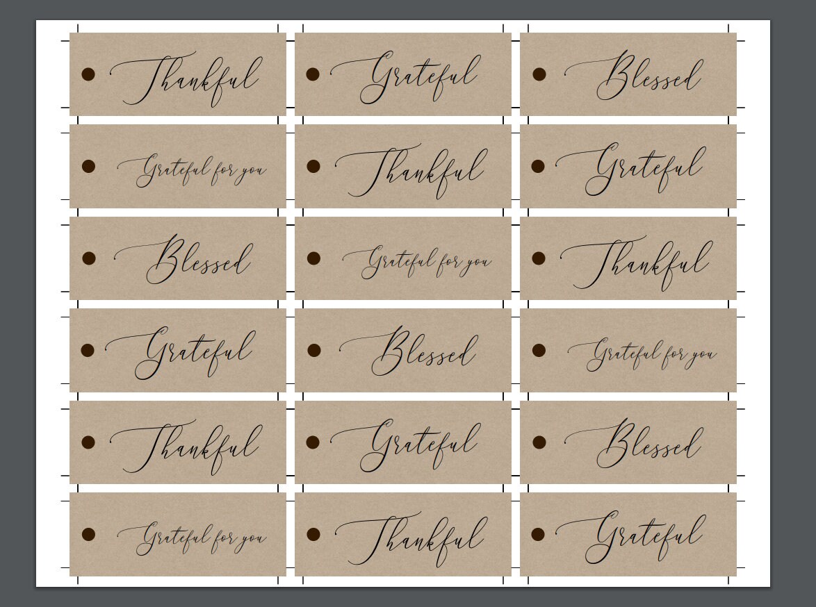 Editable Thankful Grateful Blessed Favor Tag Template 4 Fall | Etsy
