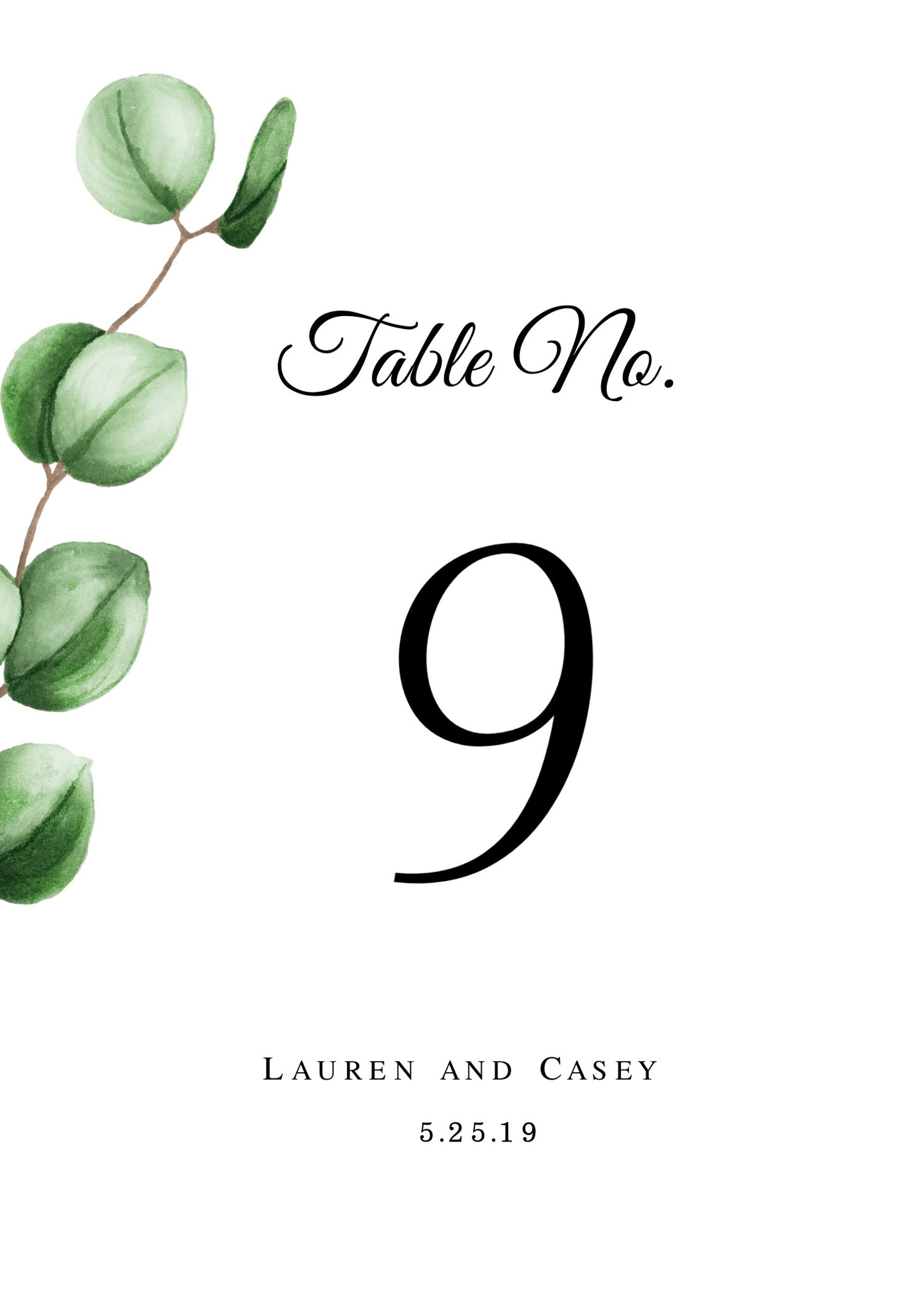 Green Eucalyptus Wedding Table Numbers Greenery Table Number - Etsy