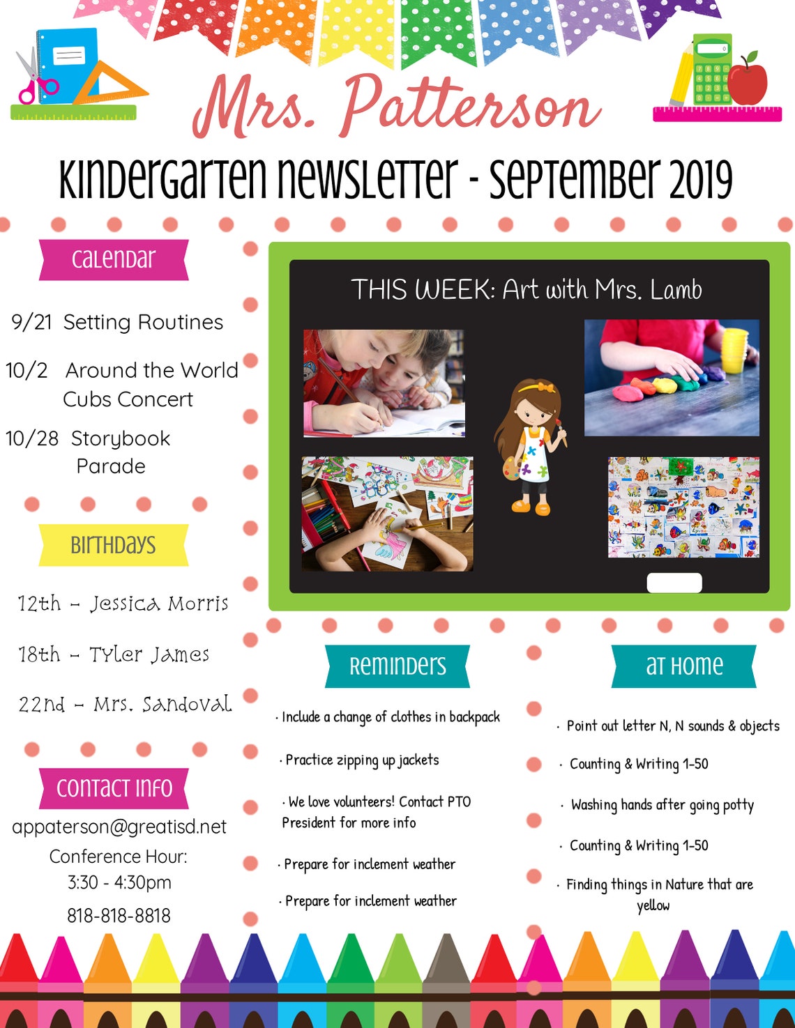 EDITABLE Teacher Newsletter Template Use Every Year Template Email ...