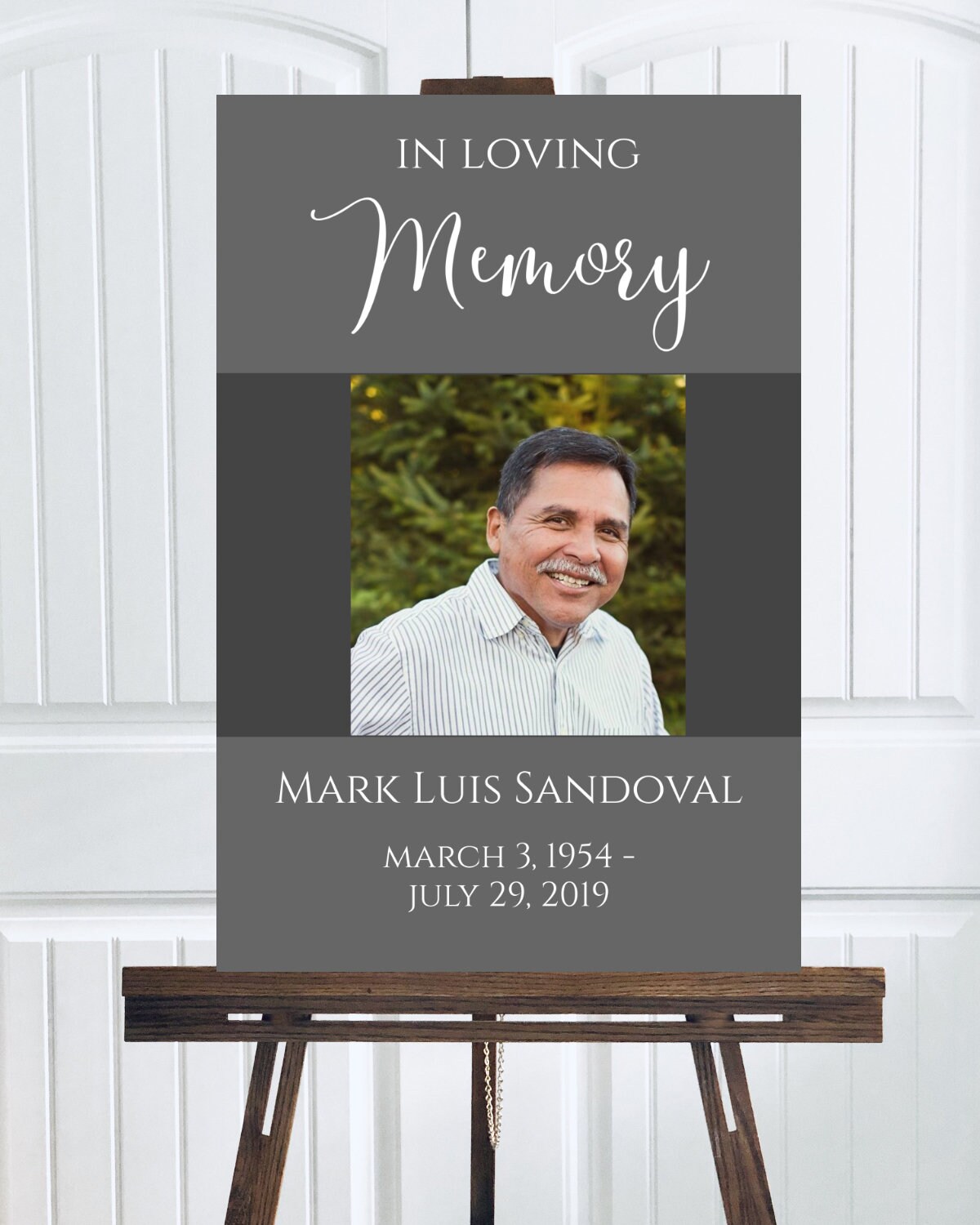 EDITABLE Charcoal Funeral Sign in Loving Memory Poster Funeral Welcome ...