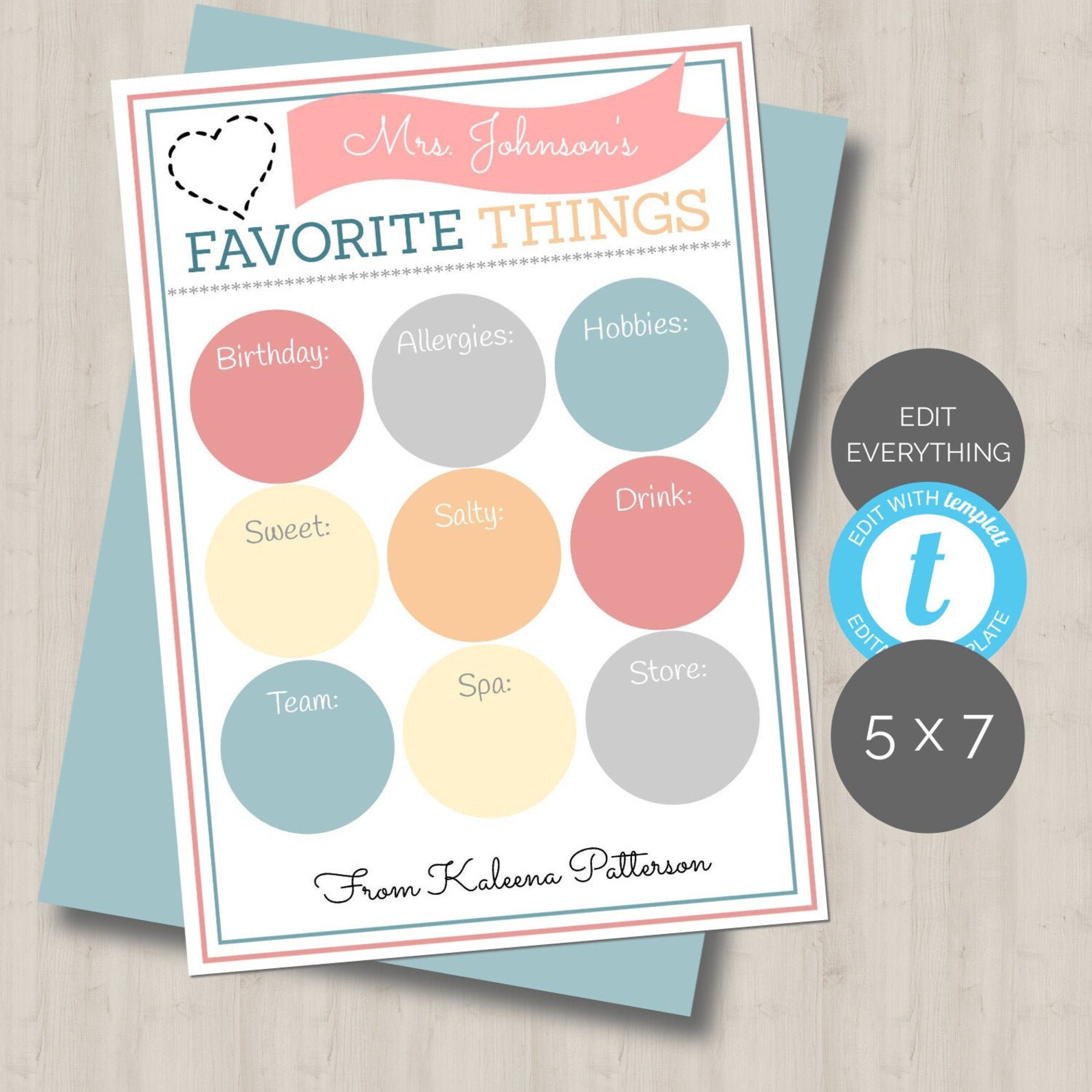 Back to School Teacher's Favorite Things Survey Teacher Appreciation ...