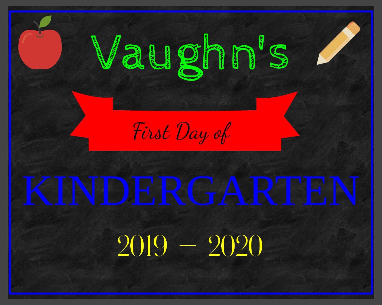 First Day of School Chalkboard PRINTABLE Sign Back to School Sign Girl ...