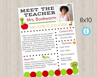 Editable Meet the Teacher Template Welcome Back to School | Etsy UK