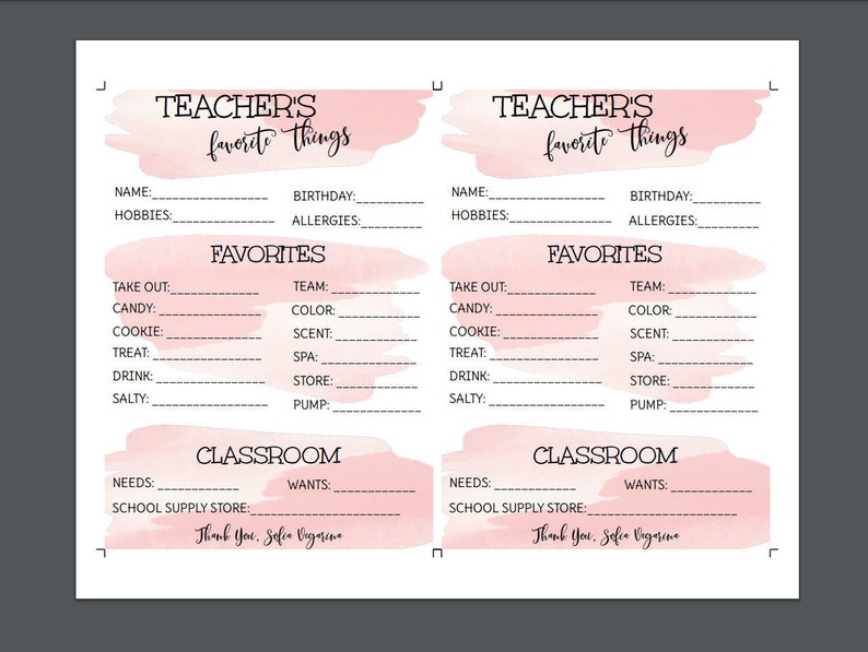 Back to School Blush Brush Strokes Teacher's Favorite Things; Pink ...