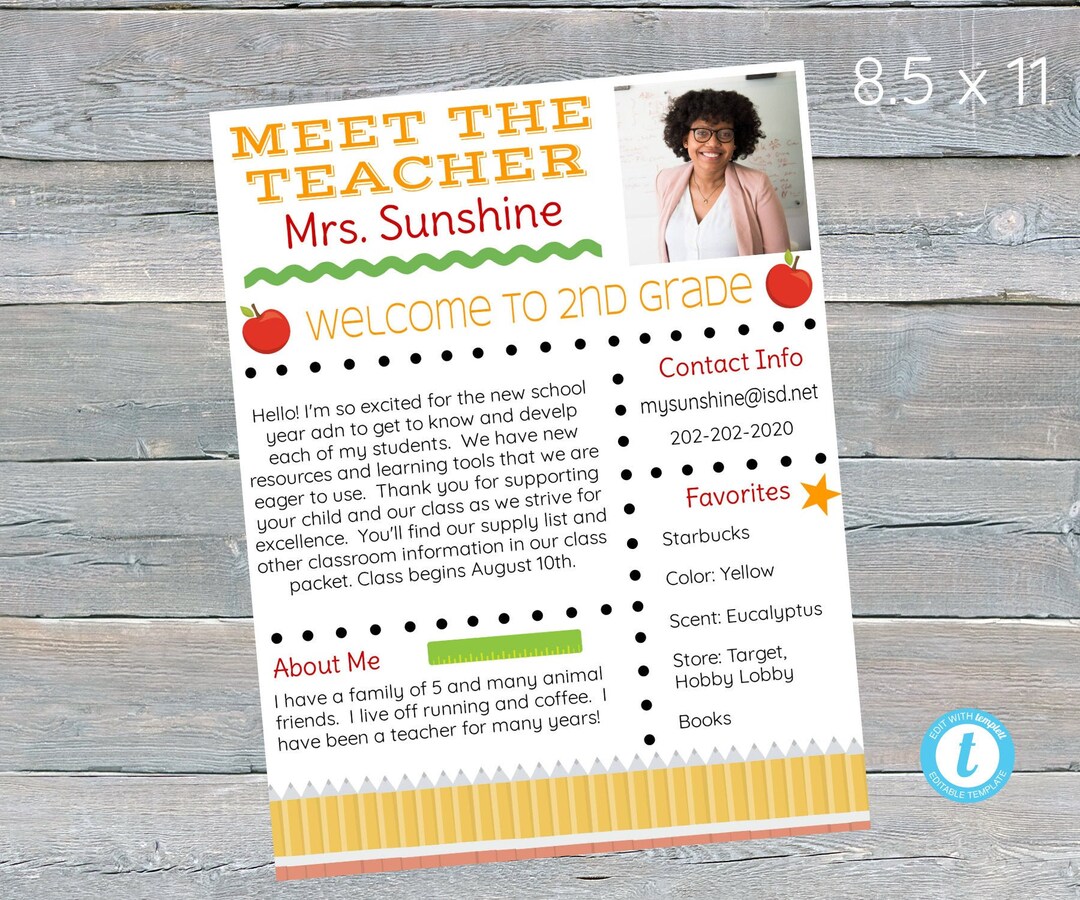 EDITABLE Meet the Teacher Template; Welcome Back to School; Teacher ...